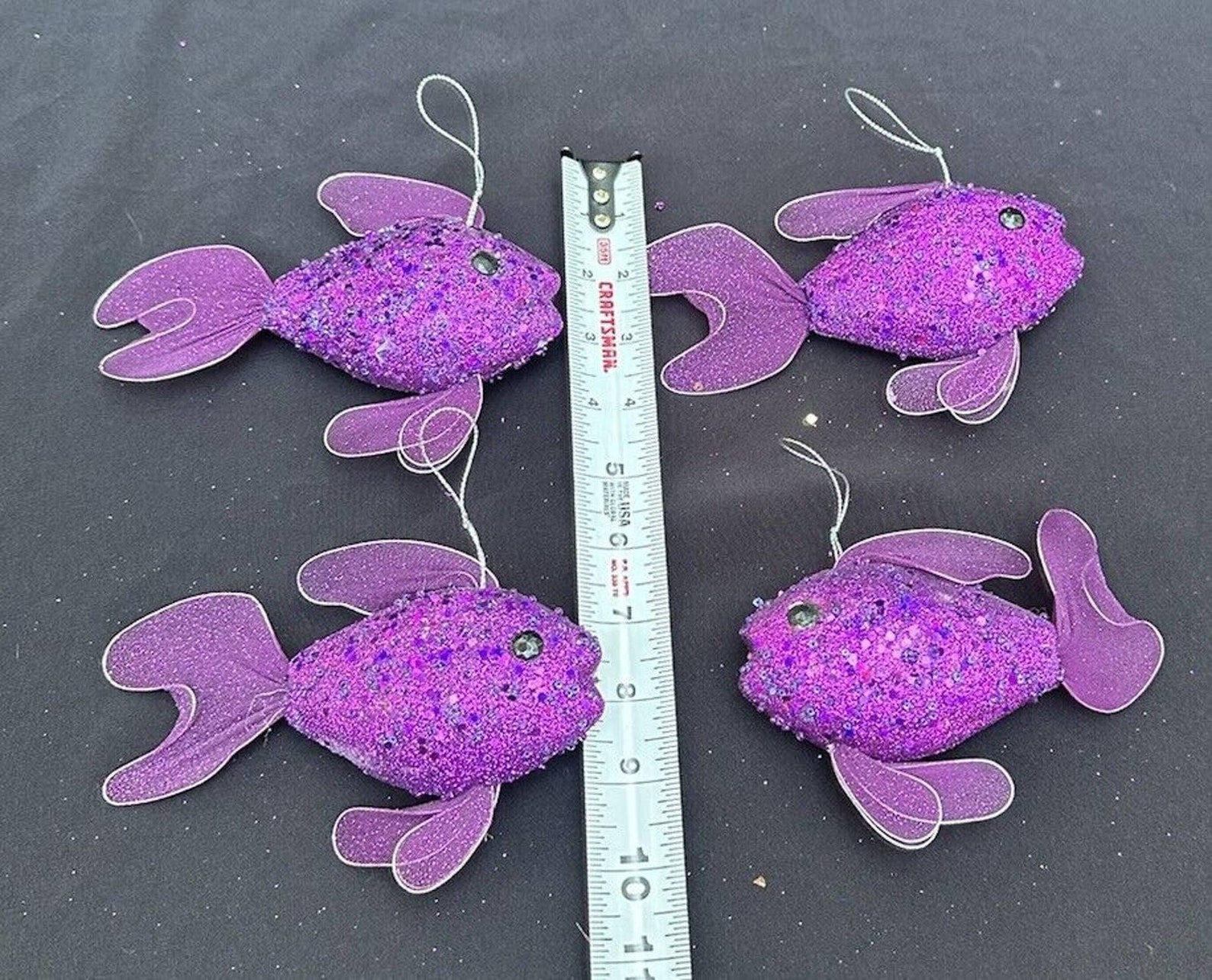 4 Cute 6 1/2” Swimming Fish Nautical Christmas Tree Ornaments Ocean ...