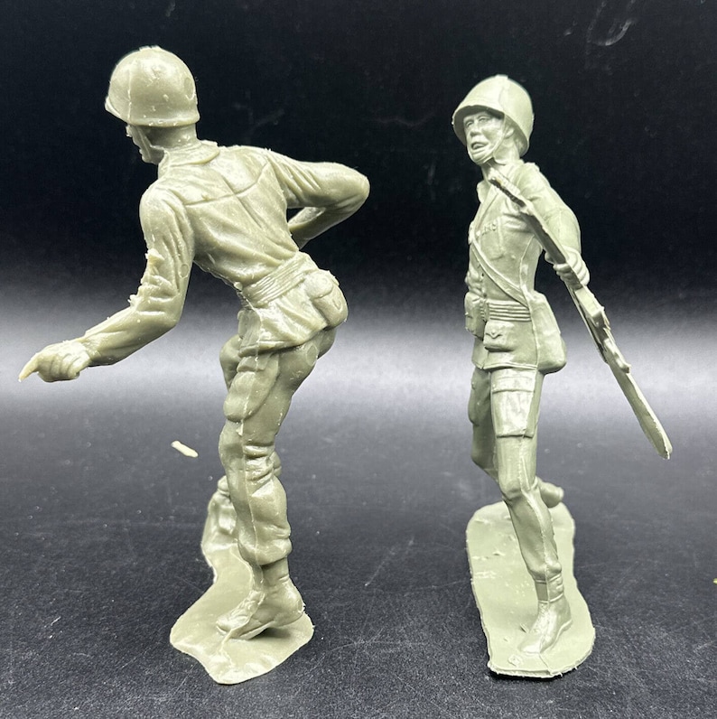 Vintage Louis Marx 6” & 5” WWII Army JUMBO Lot of 2 1960s Excellent ...
