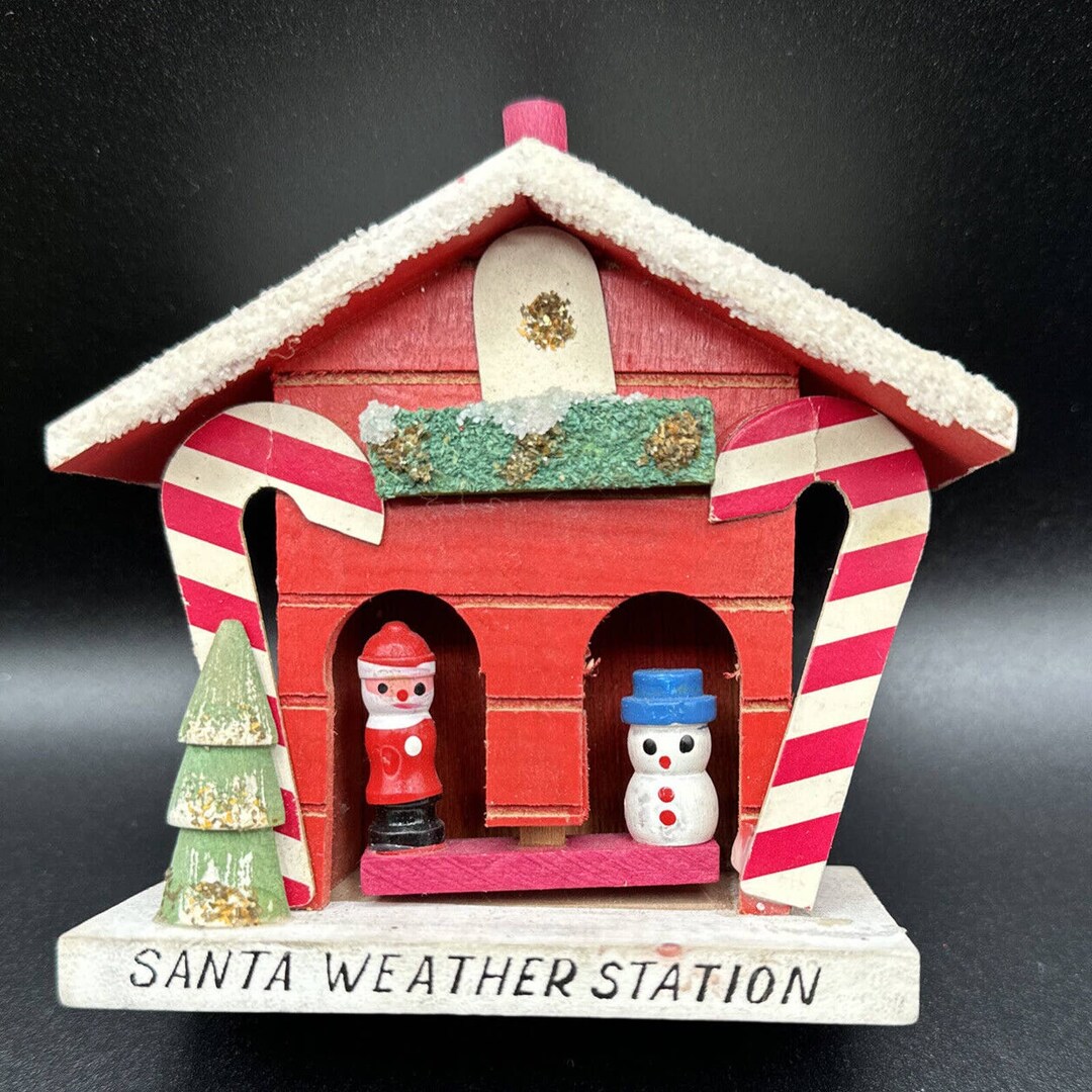 Rare! 1930's Santa Weather Station Novelty Shelf Sitter Barometer ...