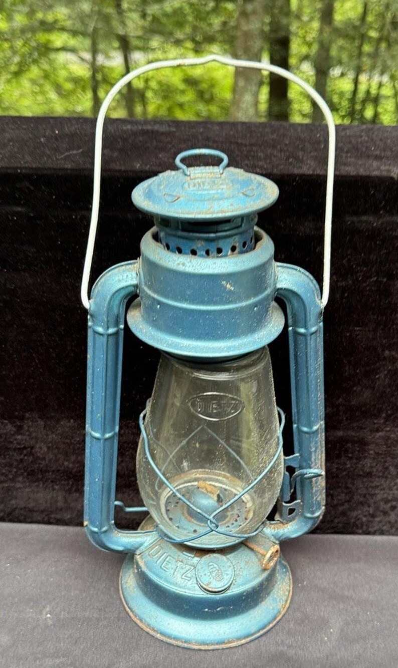 12” Vintage 1970’s Blue DIETZ Cold Blast Lantern Marked Kmart Hong Kong ...