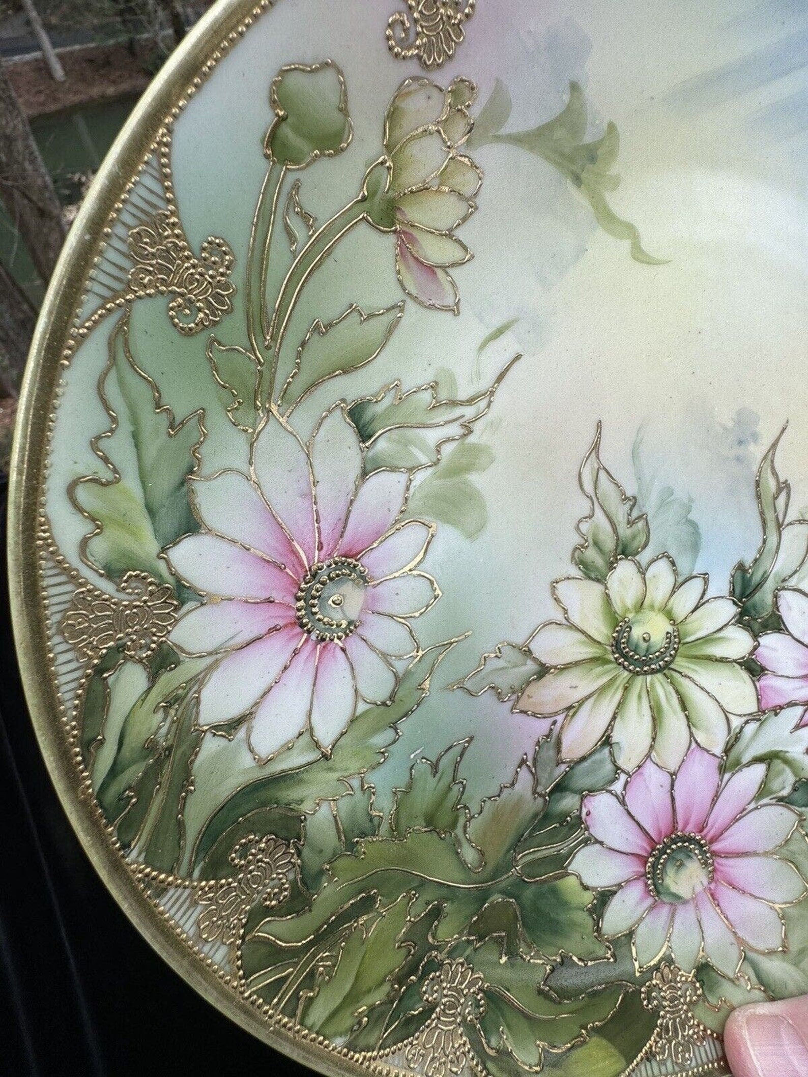 Antique 10” Morimura Gumi Hand Painted/gold Trim Nippon Plate-japan -O2 ...