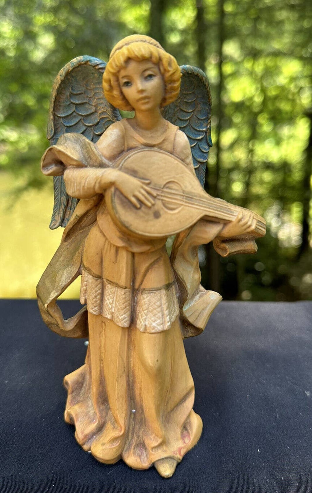 Fontanini Simonetti Color Angel With Mandolin Figurine Depose Italy 252 ...