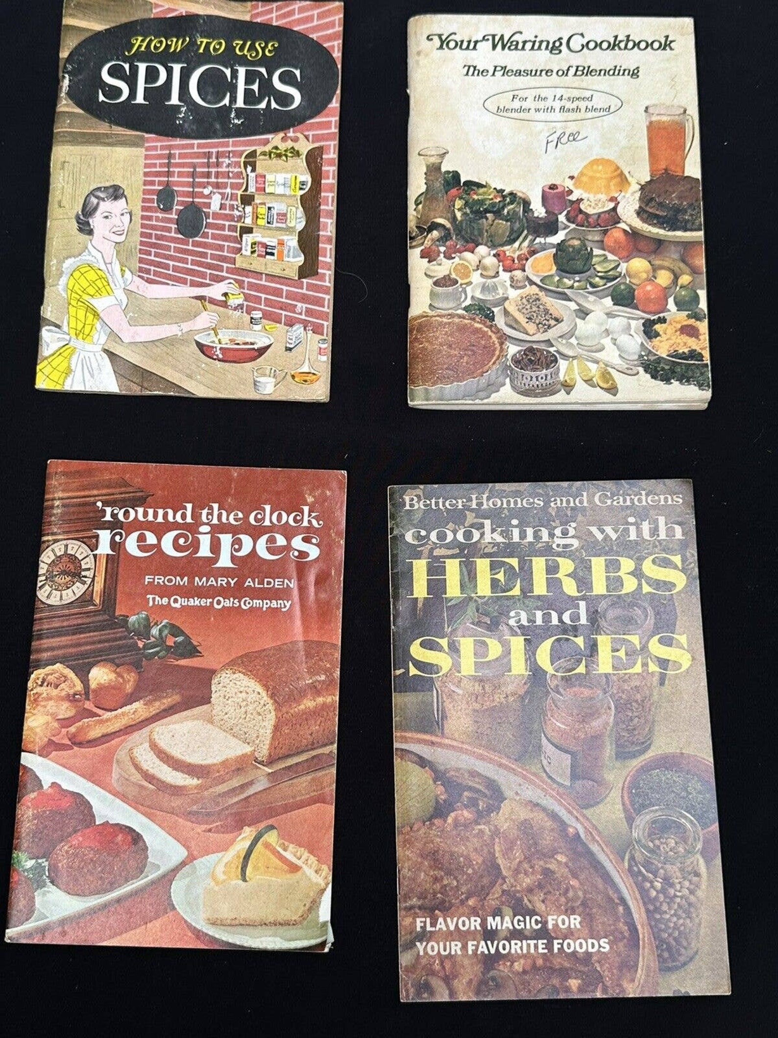 Mixed Lot of 4 Mini Vintage Cookbooks and Booklets - Old Recipes 1950s ...