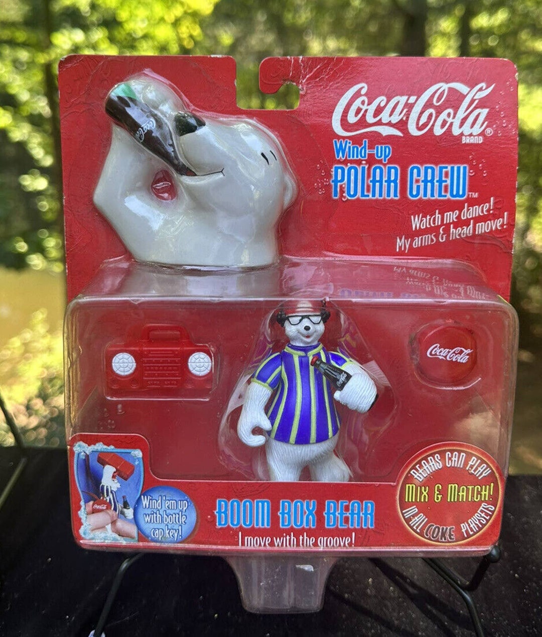 Vintage Coca-cola Wind-up Polar Crew Boom Box Bear "move With the ...