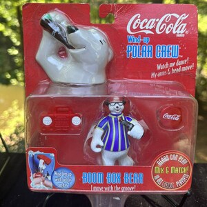 Vintage Coca-cola Wind-up Polar Crew Boom Box Bear "move With the ...