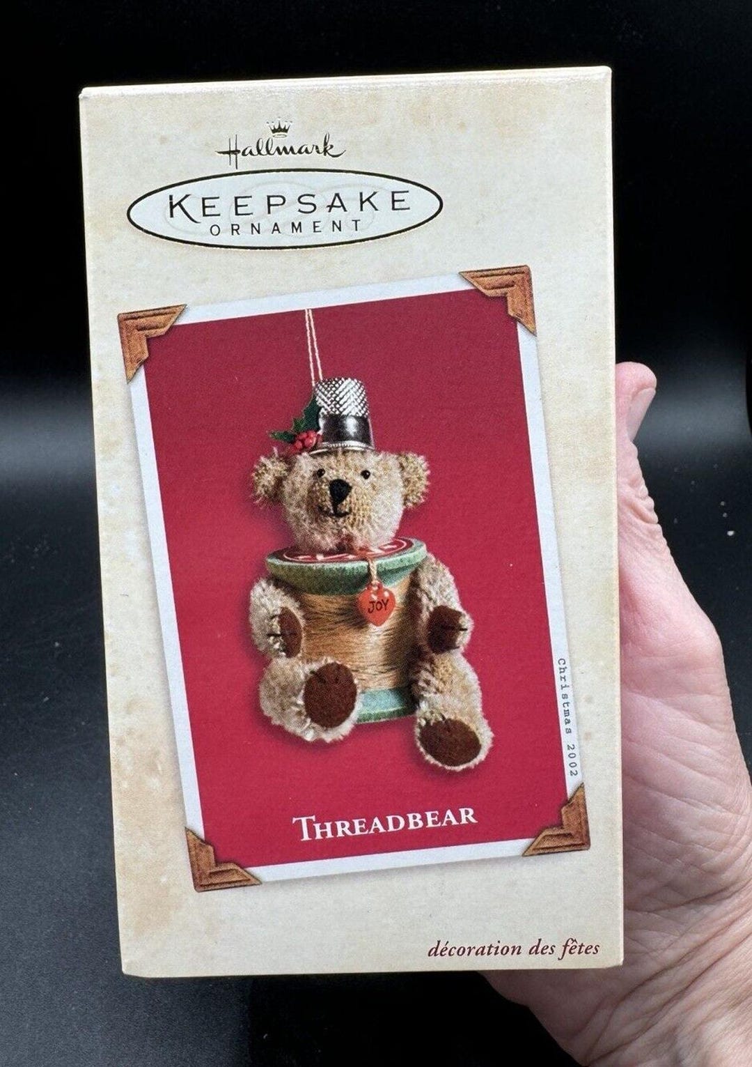NEW Vintage Hallmark Keepsake Ornament Thread Bear 2002 Quilting Sewing ...