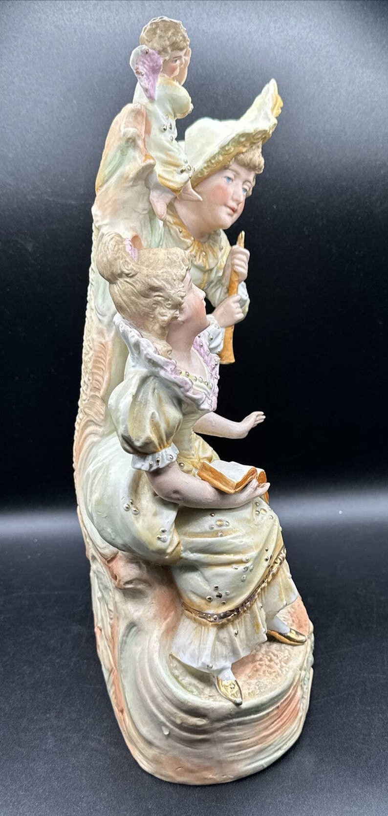 Antique Porcelain Bisque Family Figurine French Victorian Colonial 14 ...