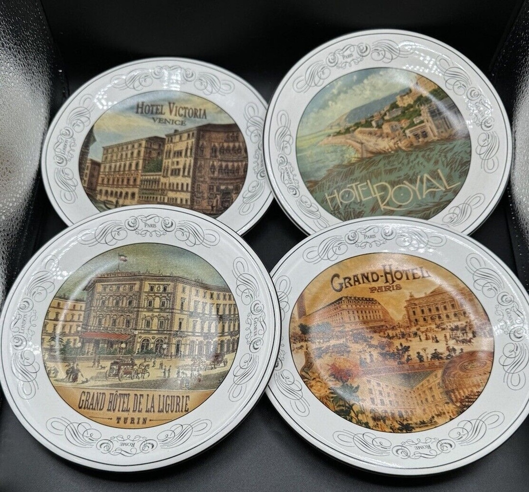 Set of 4 Pamela Gladding International HOTEL European Vacation Motif 8 ...