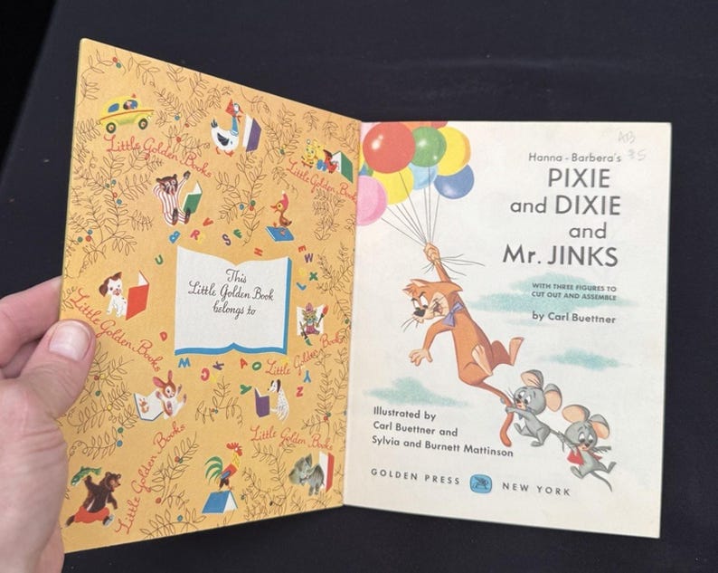 Vtg 1960s Pixie & Dixie Mr. Jinks Little Golden Book Kids Bedtime Story ...