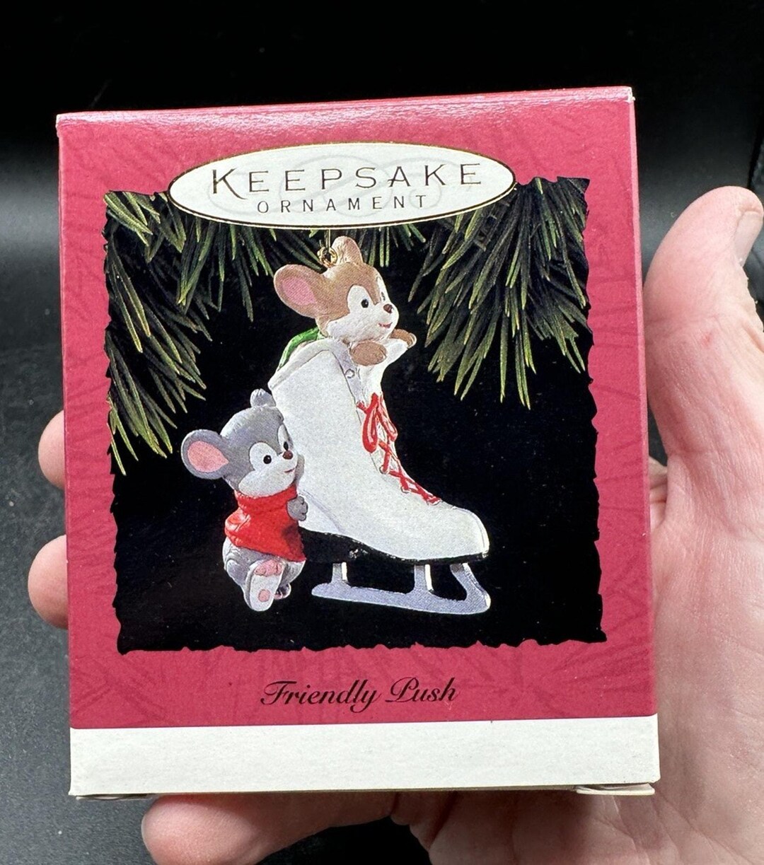 New! 1994 Hallmark Christmas Ornament Friendly Push Mice & Skate Mint ...
