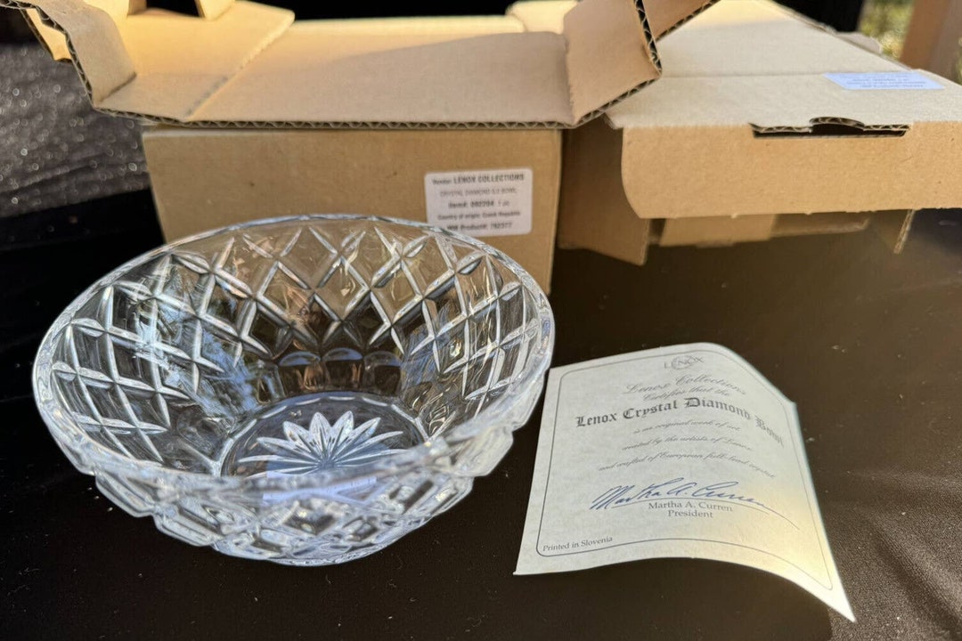 2 Brand New in Boxes Lenox Collection Crystal Diamond Bowl 5” Beautiful ...