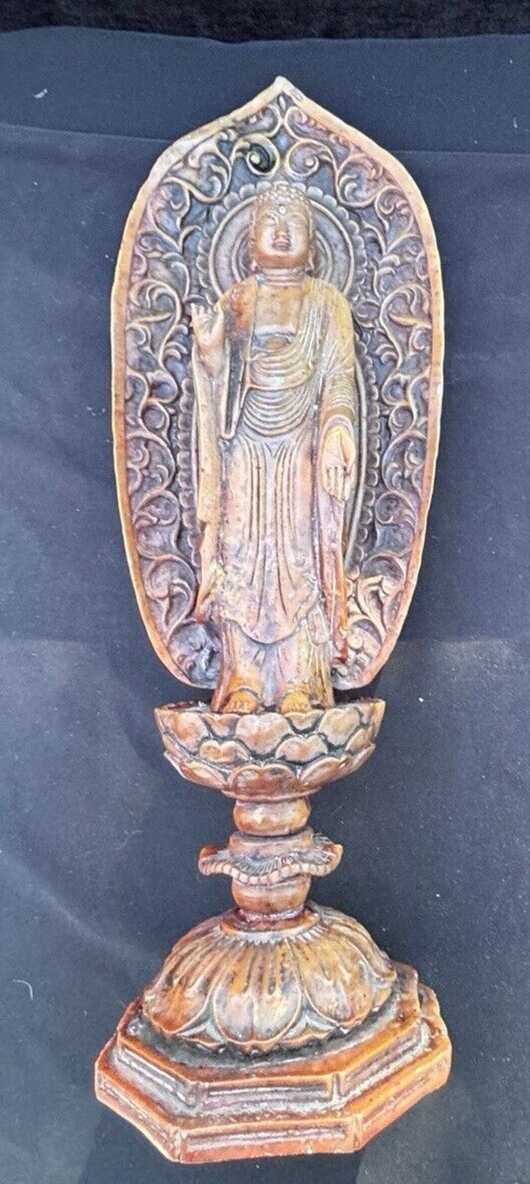 Vintage Carved Tathagata Buddha Statue Home Decor Sculpture 21” Tall ...