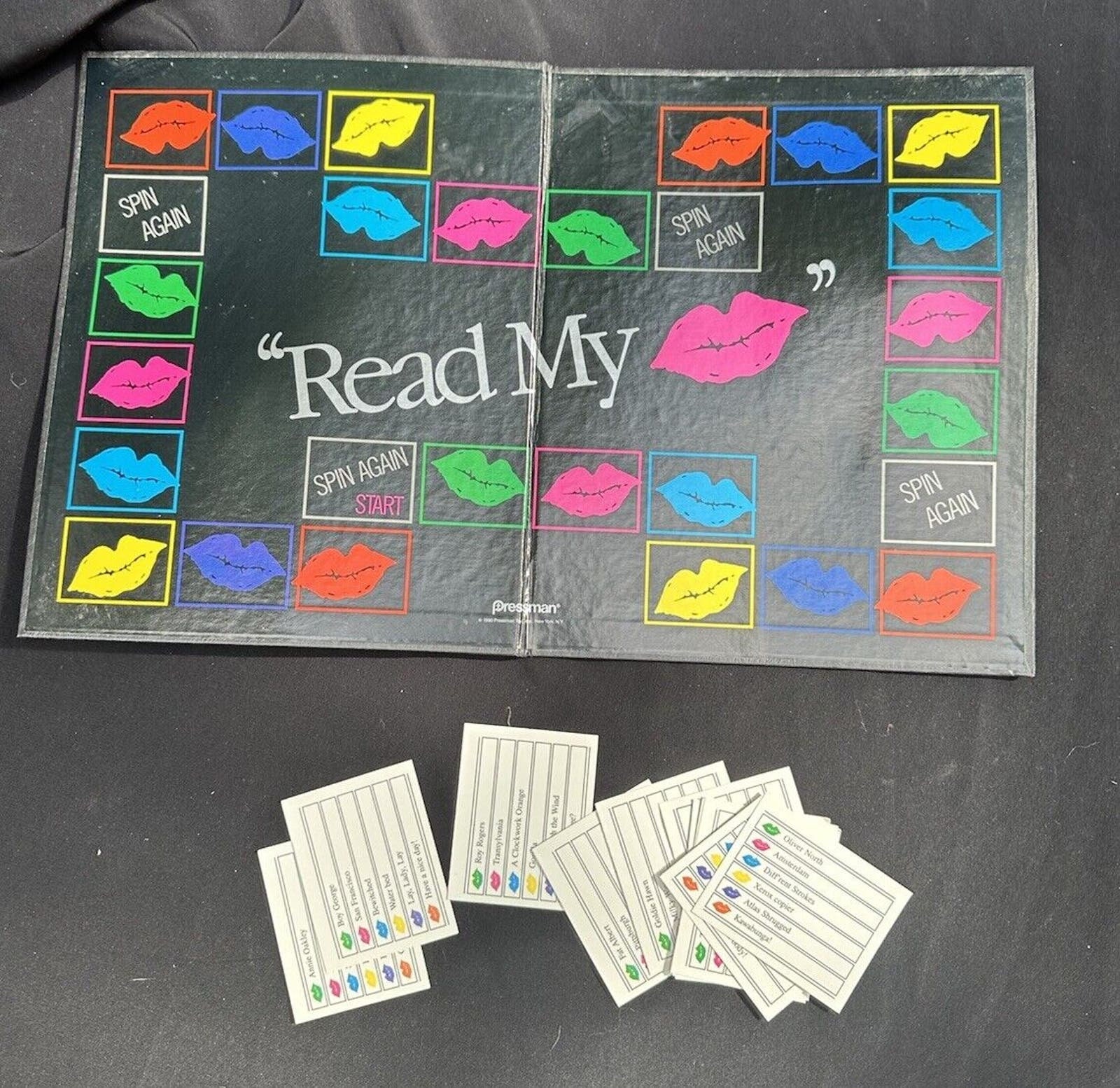 1990 Pressman Read My LIPS GAME BOARD Only Parts Pieces Wild Party Game ...