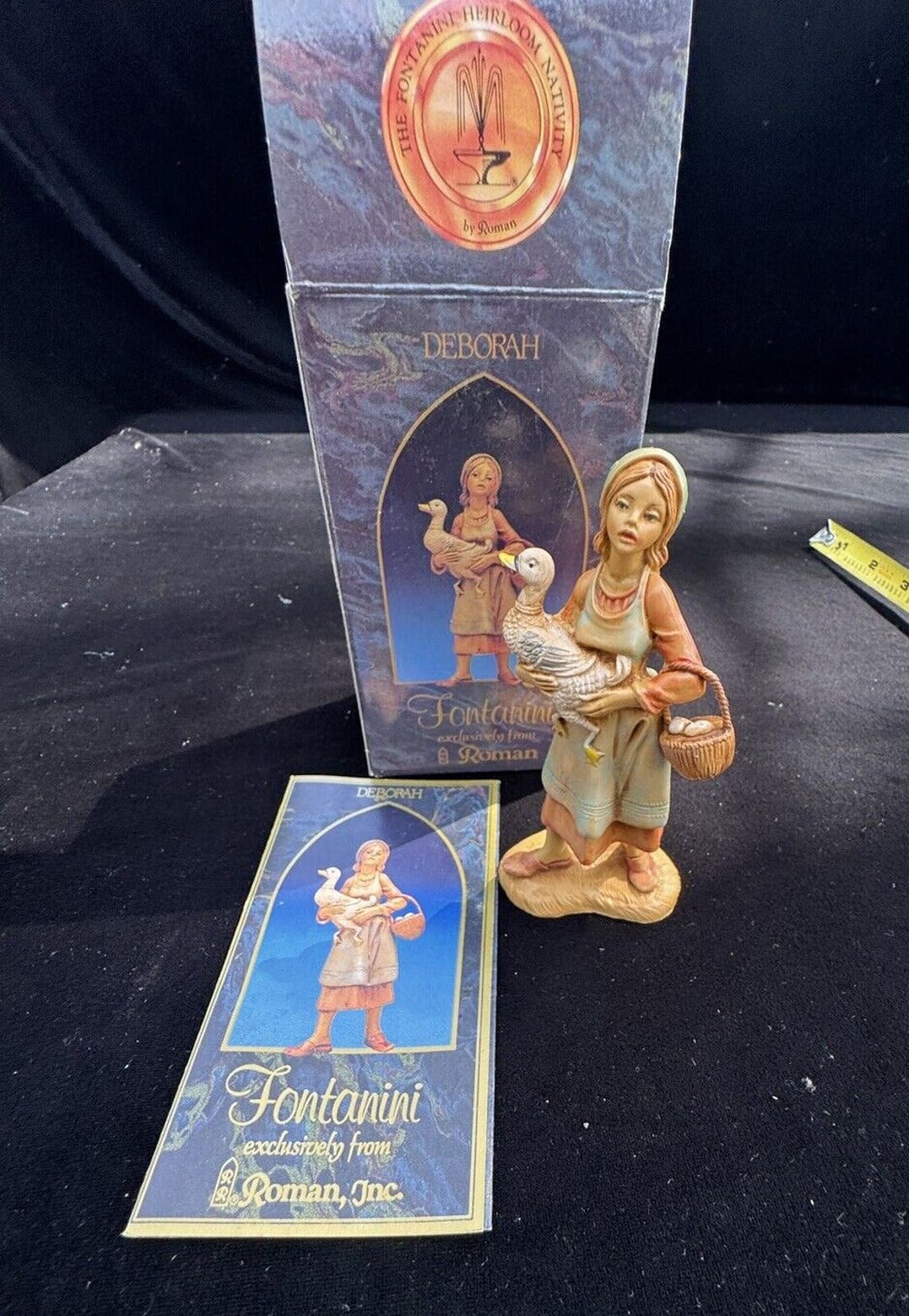 Fontanini Nativity 5" DEBORAH Goose Girl Figure #52584 Box Card Italy ...