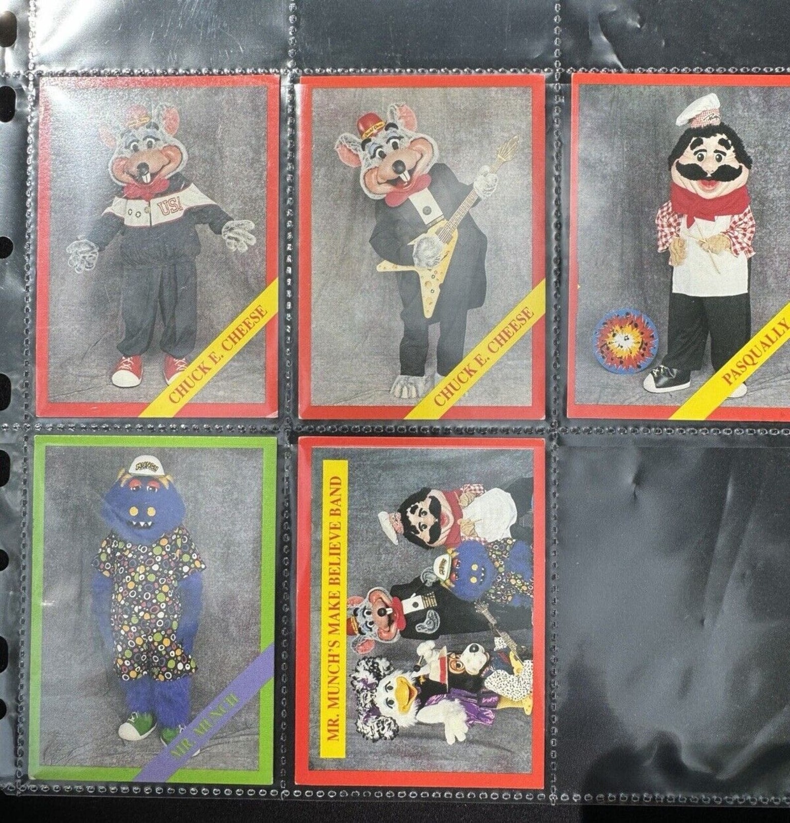 1993 Chuck E Cheese Showtime Pizza Series 1 Lot of 5 RARE Trading Cards ...
