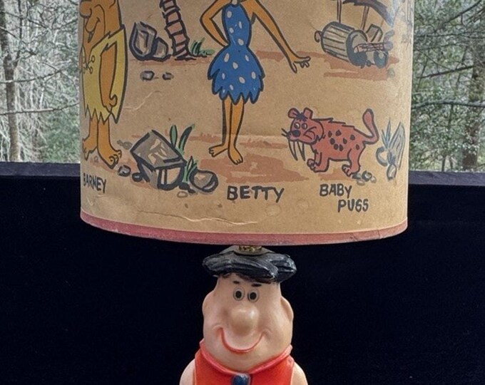 Rare 1961 Flintstones Fred Table Lamp & Shade Works! Hannah Barbera - Etsy