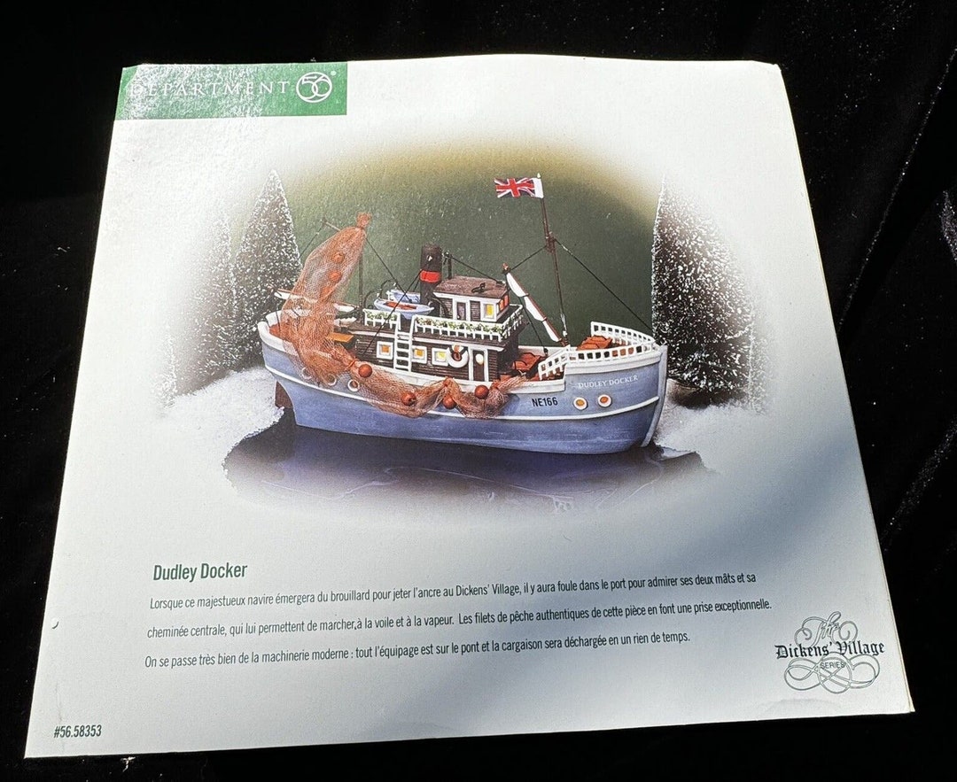 Department 56 Dickens Village Dudley Docker #56.58353 Fishing Boat New ...