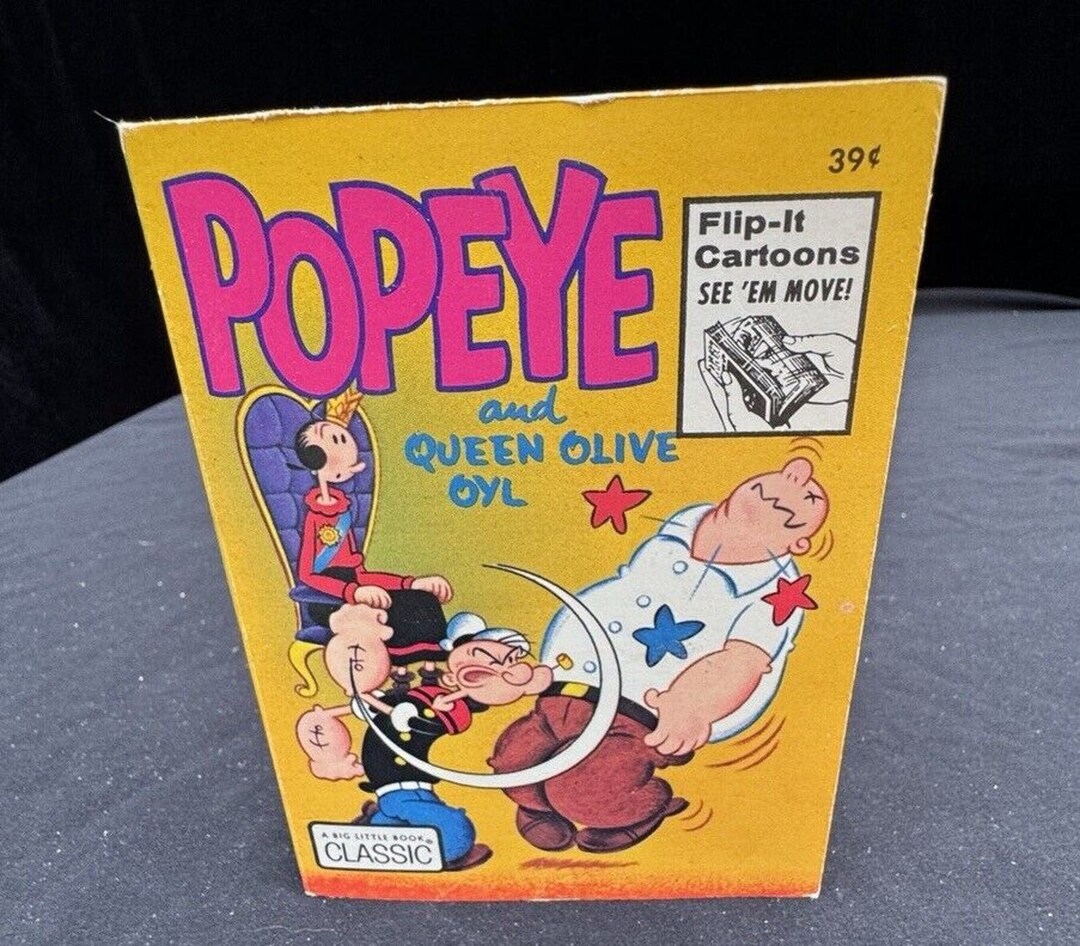 Whitman 1973 Big Little Book FLIP IT Cartoons Popeye and Queen Olive ...