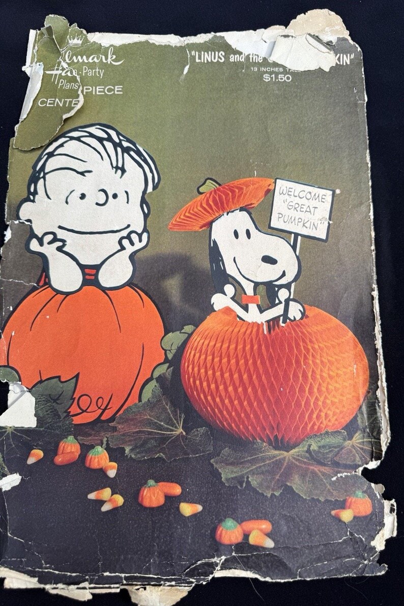 Rare Snoopy Peanuts Vintage Plan a Party Centerpiece: Linus & Great ...
