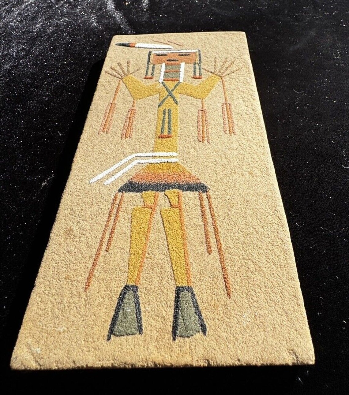 Native American Indian NAVAJO KACHINA HEALING God Sand Art Wall Plaque ...