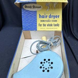 Vintage Handy Hannah Hair Dryer 695 Handheld W/ Stand Baby Blue Works ...