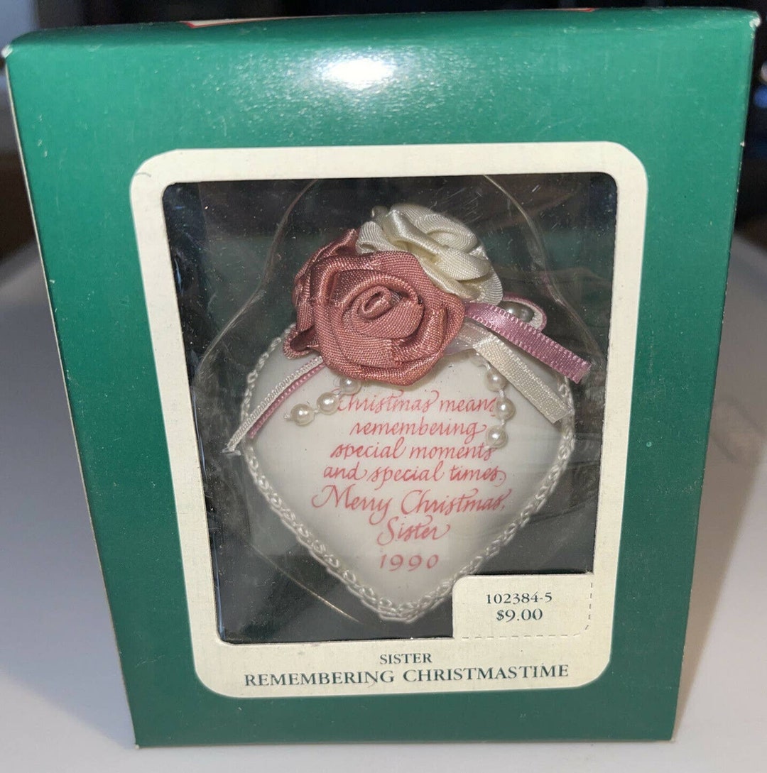 Brand NEW! 1990 Carlton Cards Ornament SISTER Ceramic With Silk Roses ...