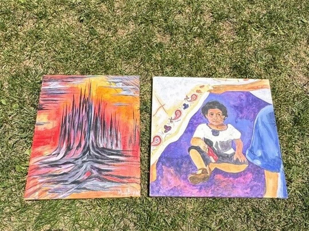 2 ARTIST'S ORIGINAL Paintings 20” Super Colorful and Fun!! - Etsy