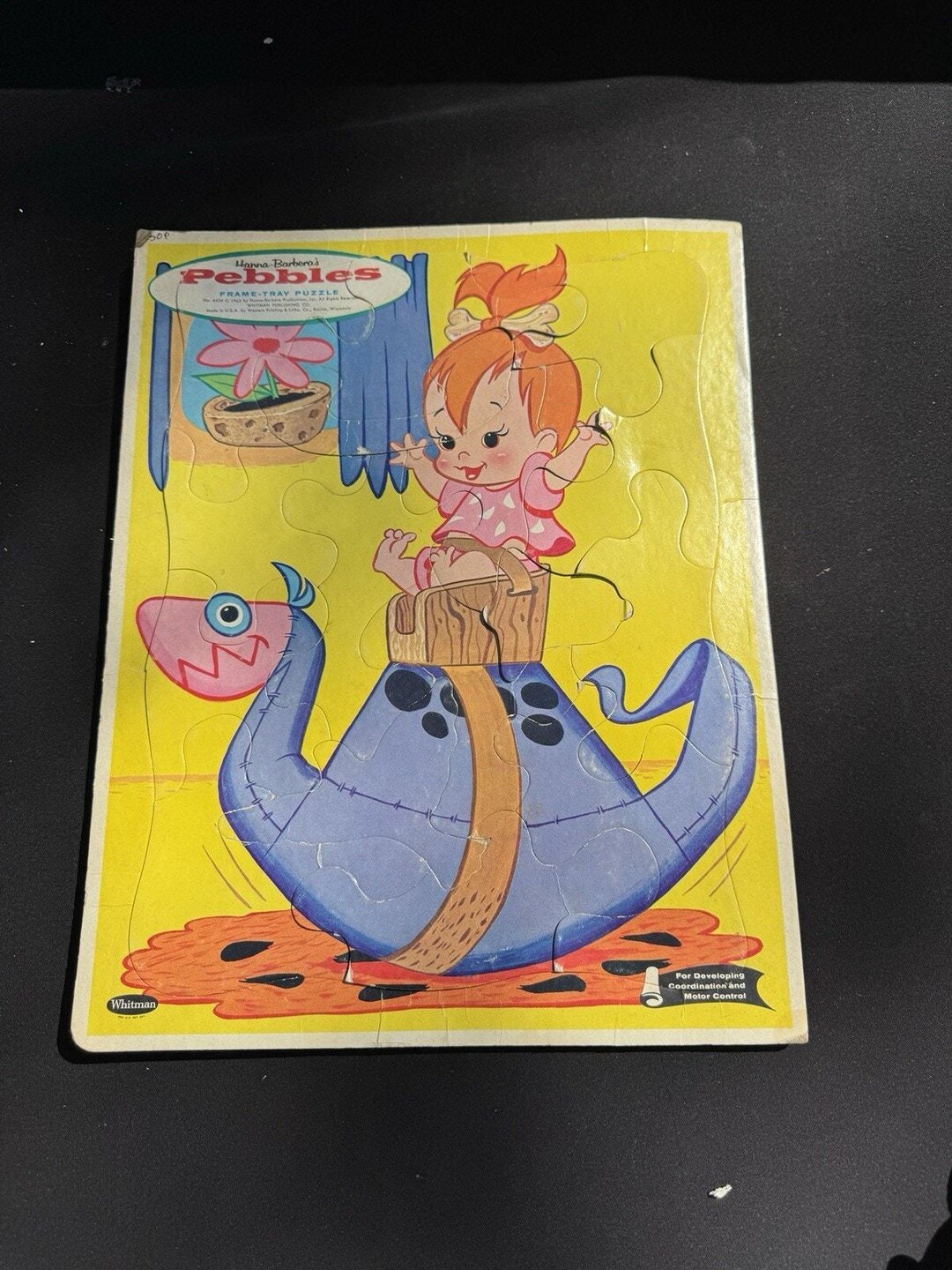 Vintage Flintstones Puzzle Pebbles Dino Dinosaur 1963 Hanna Barbera ...