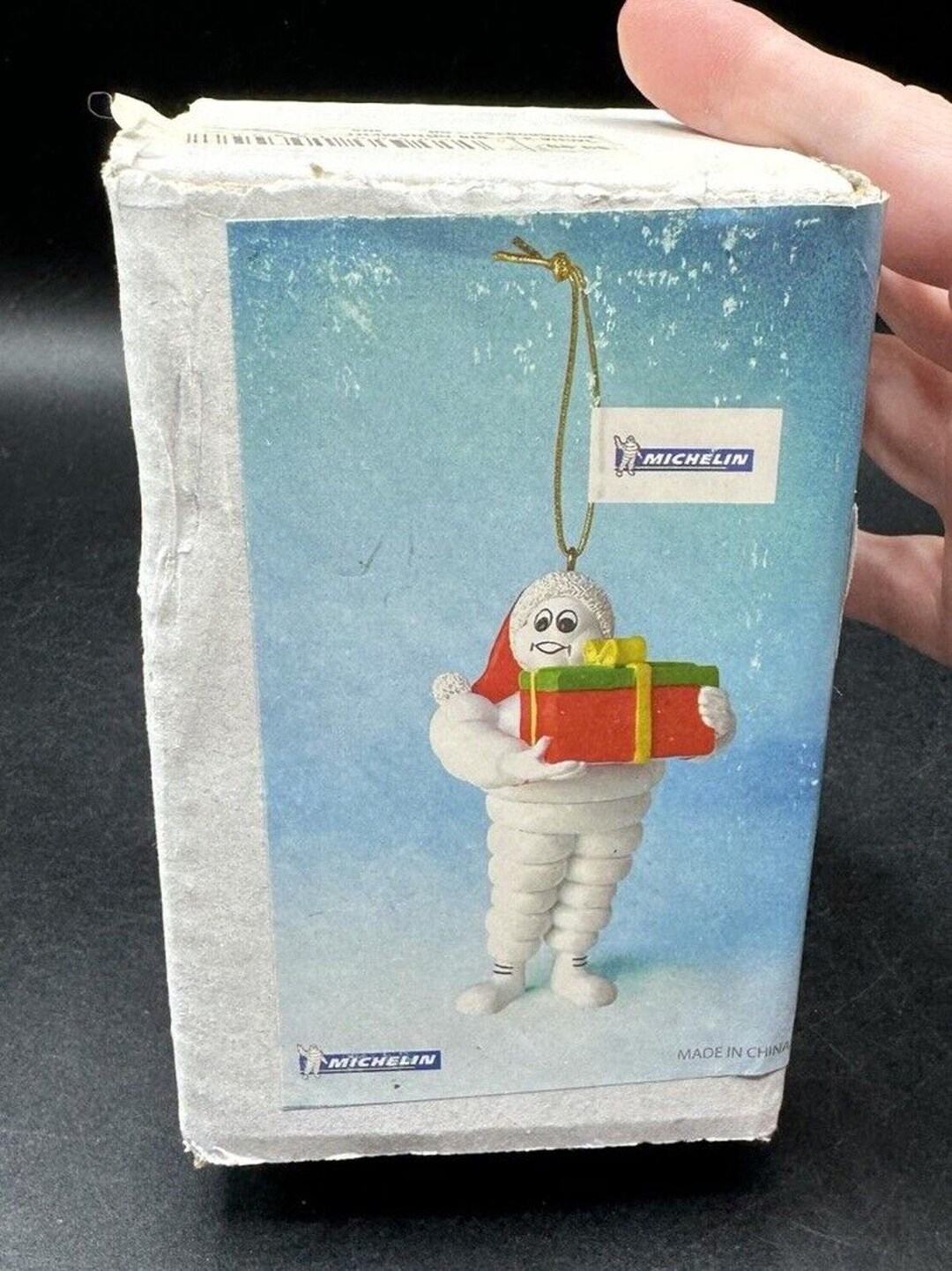 Brand NEW 1980s Michelin Holding Present Christmas Ornament Advertising ...