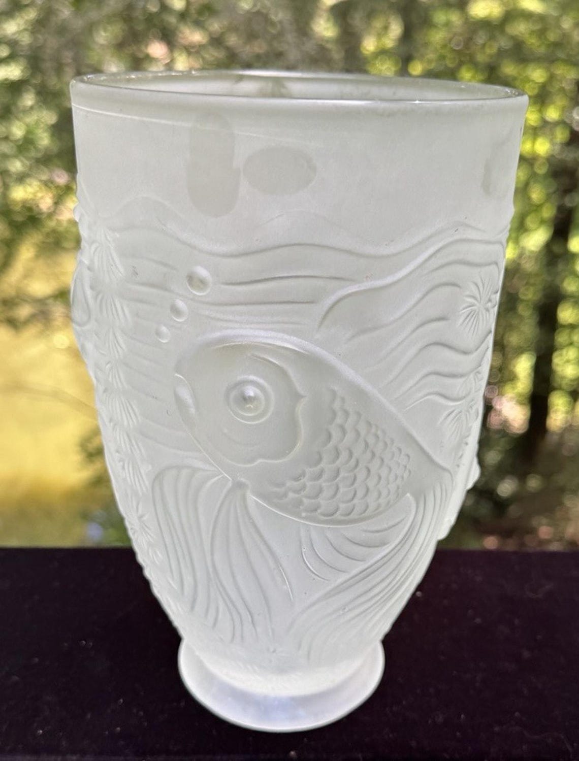 Barolac Art Deco Koi Goldfish Glass Vase Wavy Rim Josef Inwald Czech - Etsy