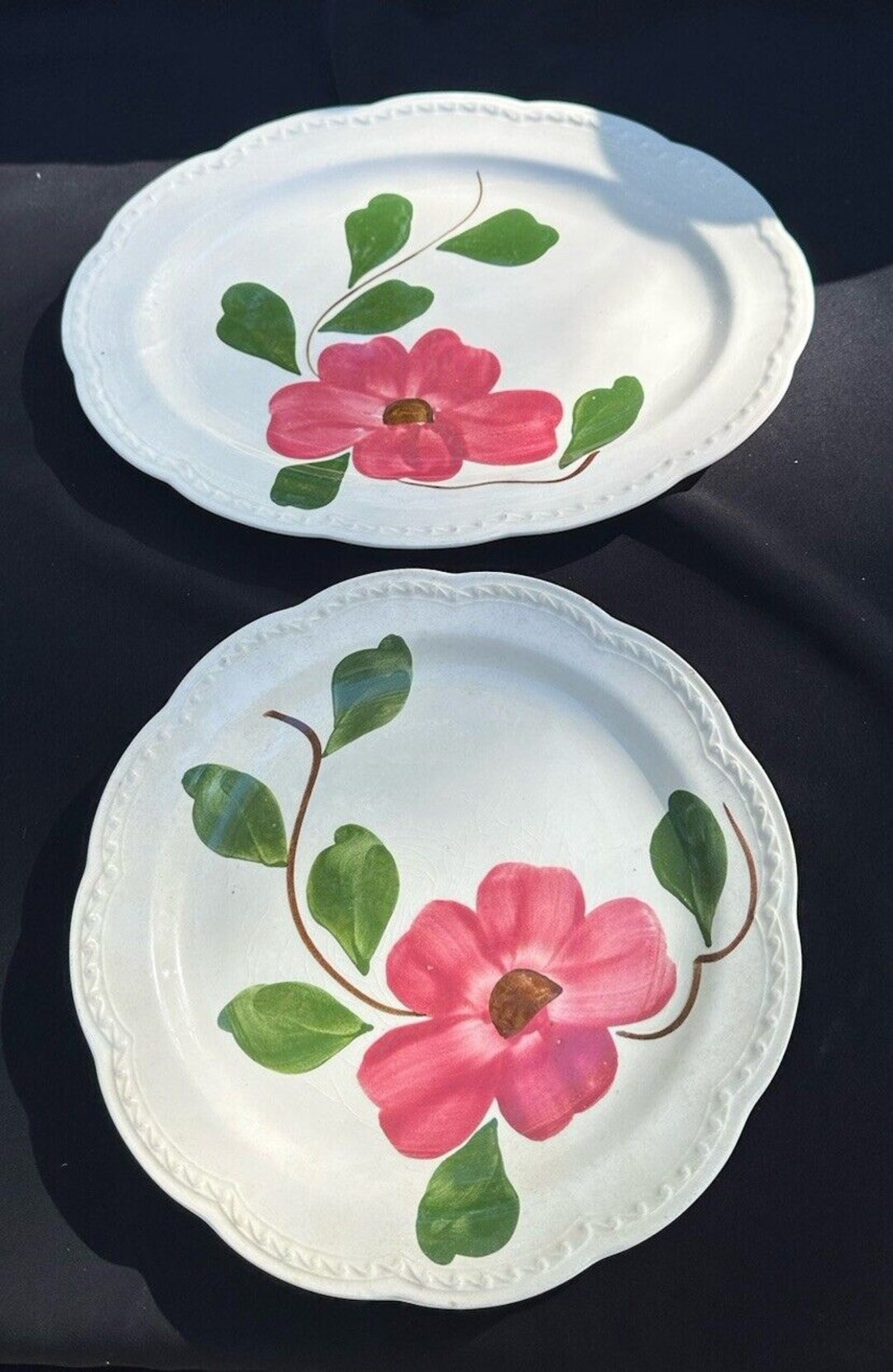 2 Vtg Stetson Heritage Ware Hand Painted California Manor Floral ...