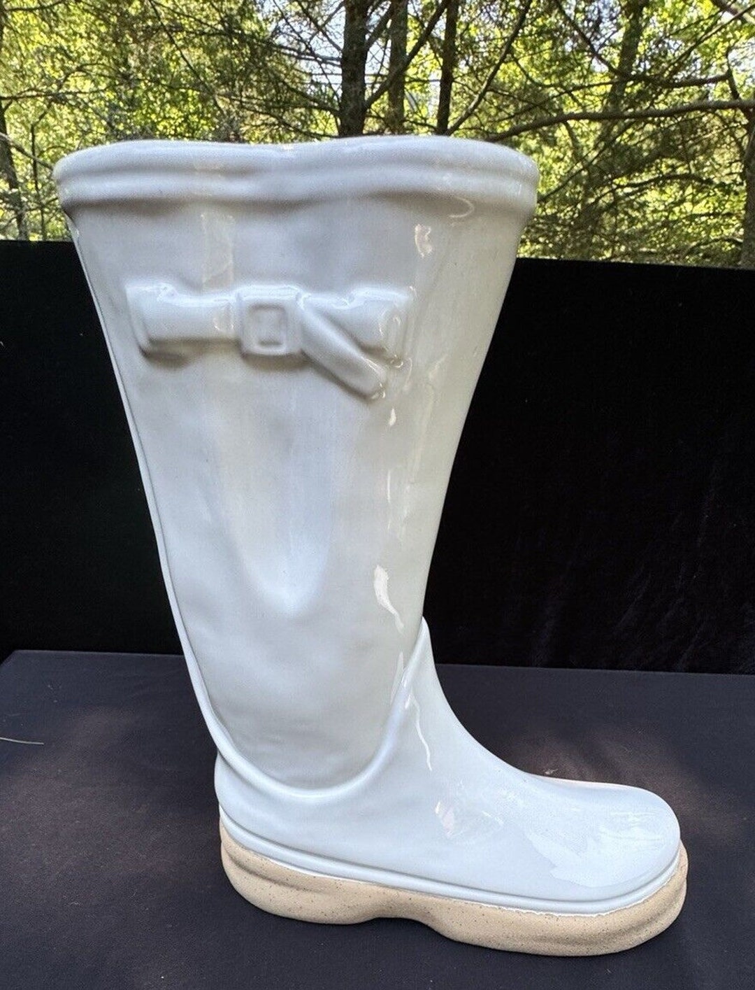 11.5 Indoor/outdoor White Ceramic Boot Planter by Valerie Parr Hill ...