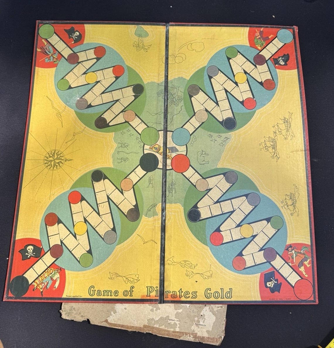 Rare 1920’s Game Designed by Hazel L. Fauber Pirates Gold Board & Lid ...