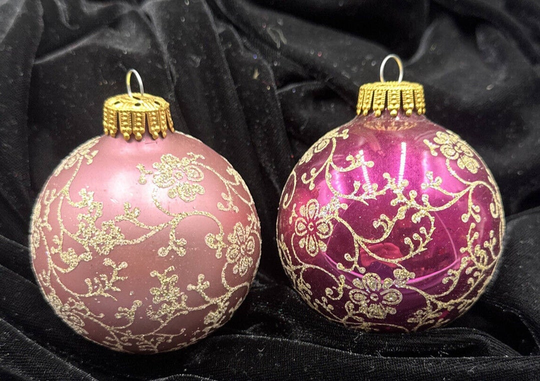 Vintage Glass West Germany Victorian Swirls Glitter Christmas Ornament ...