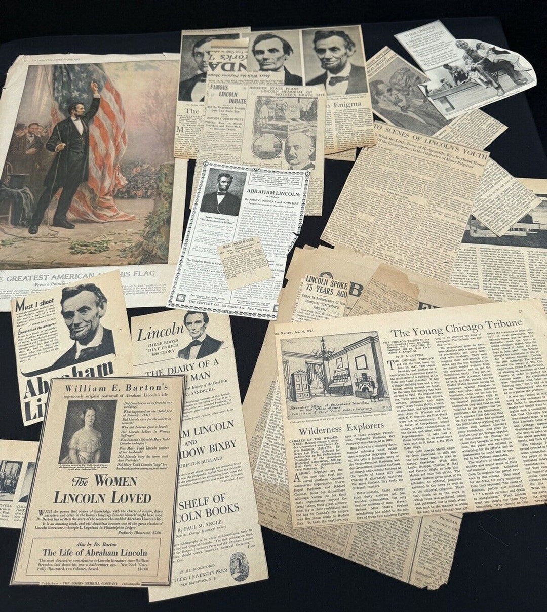 Large Lot of Antique Abraham Lincoln Newspaper Clippings & Articles - Etsy