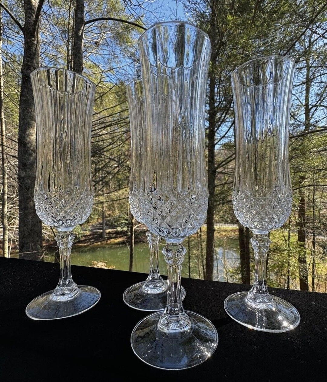 Cristal D'arques Longchamp Champagne Flutes, Set of Four 8h Crystal ...
