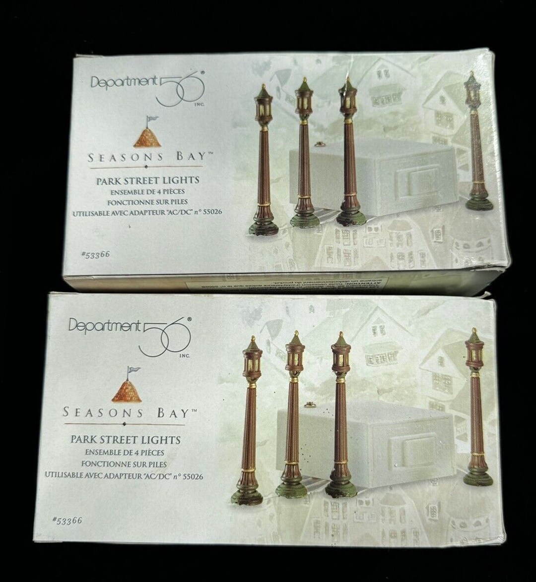 DEPT. 56 Seasons Bay Park Street Lights 2 Boxes 53366 NEW Retired 2001 ...