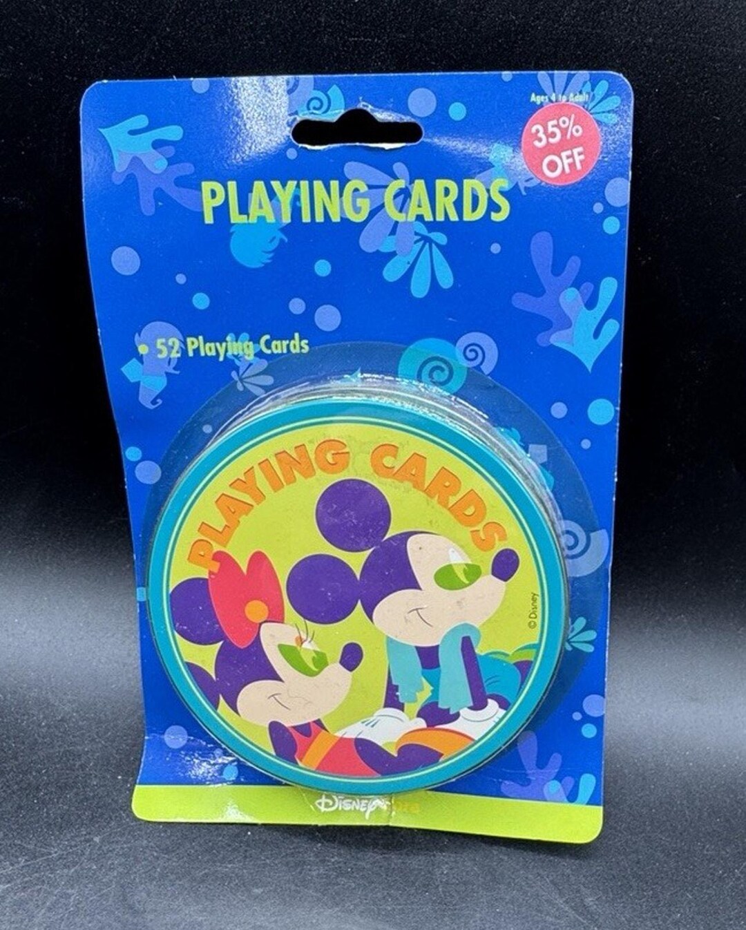 New Mickey & Minnie Mouse Playing Cards Round Deck Disney Store ...