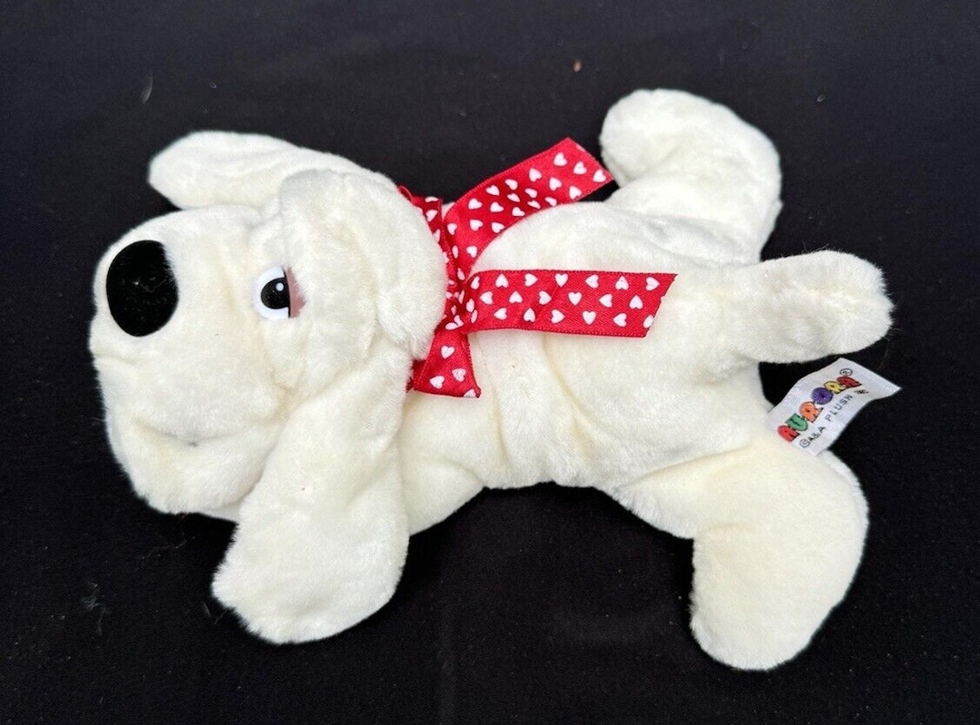 A&A Aurora White Hound Plush Dog Vintage Flopsie 8” - Etsy