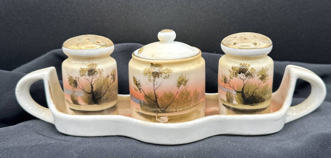 Stunning Noritake Hand Painted Sunset Morimura Bros. Snp Shakers ...