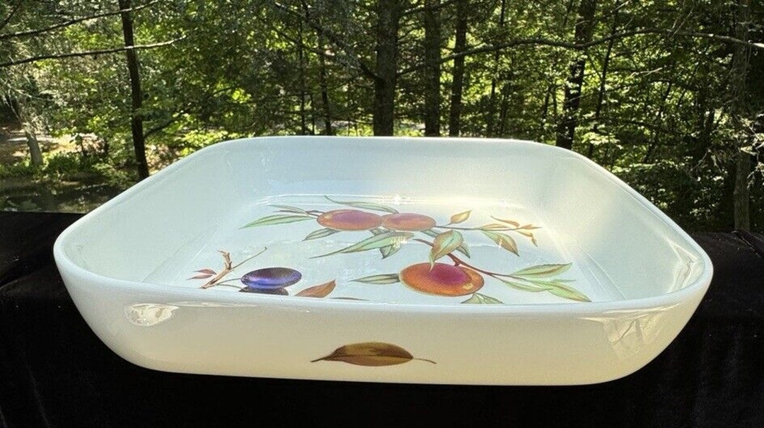 Vtg Royal Worcester EVESHAM Fine Porcelain Rare Square Serving to Oven ...