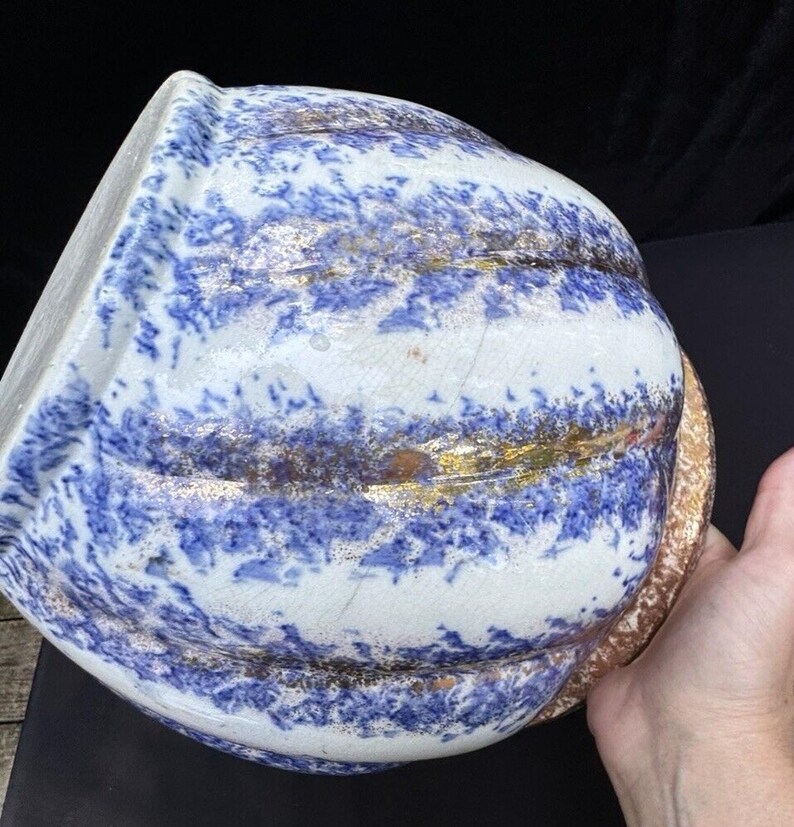 Large Rare Peters Reed Art Pottery Vase C. 1910 Speckled Gold Sponged ...