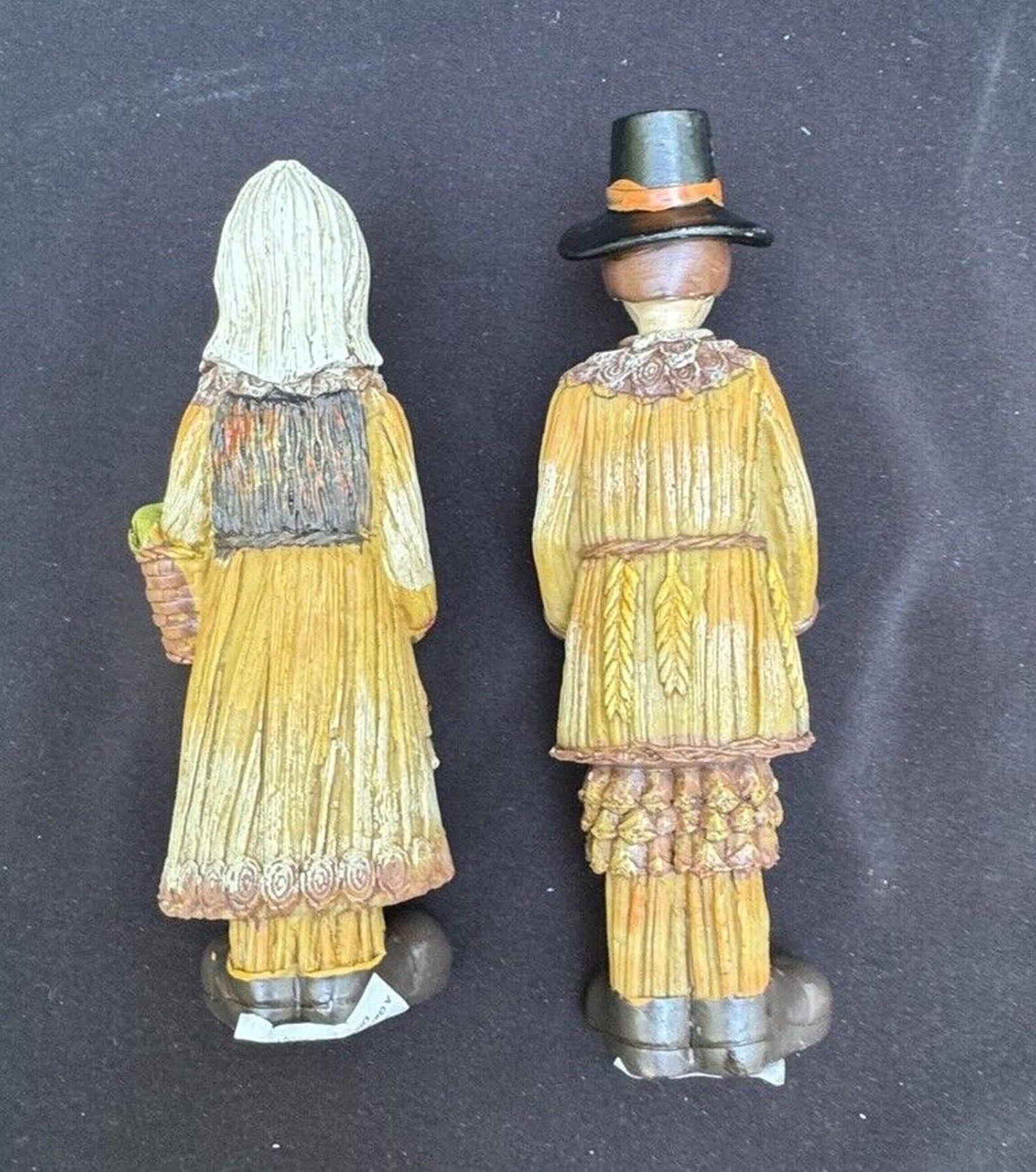 2 QVC Gerson International Thanksgiving Pilgrim Figures Decorations -S1 ...