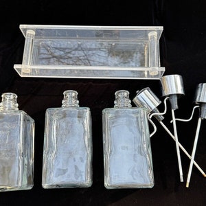 3 1970’s Piece Ducks Unlimited Bar Decanter Set Mcm Lucite Carrying ...