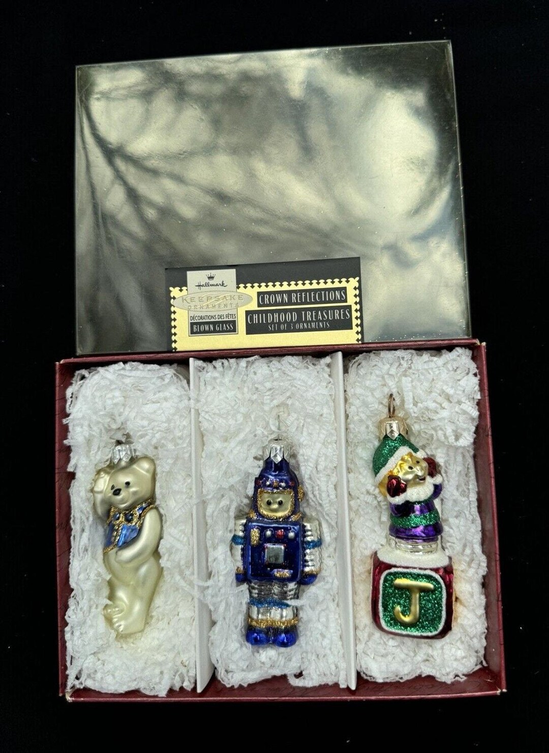 Brand New Hallmark Crown Reflections Childhood Treasures Set 3 Glass ...