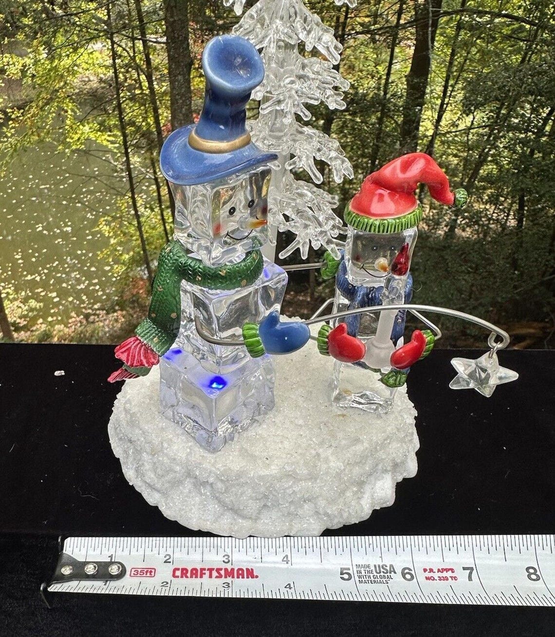 Snowman Campfire Lighted Christmas Tree Table Decoration Roasting ...