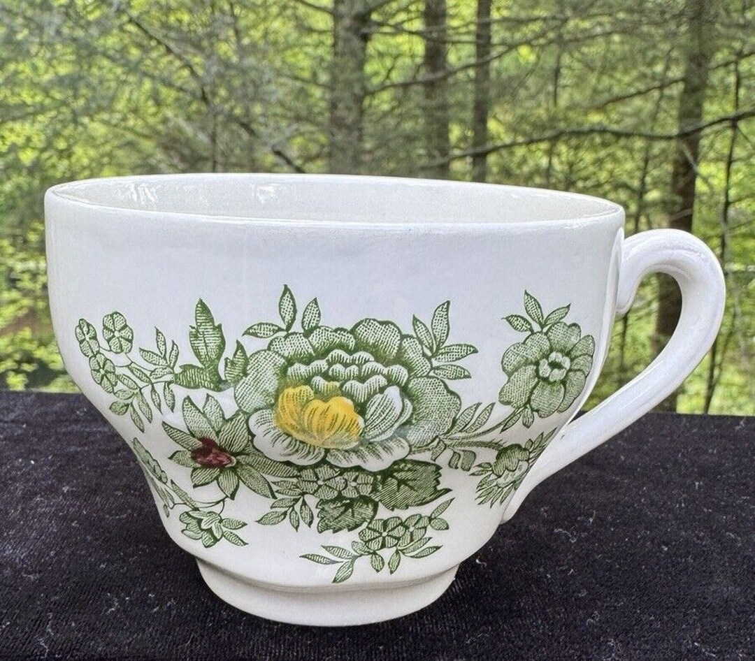 Vintage Enoch Wedgewood Tunstall Green Pheasant Tea Cup Countryside ...