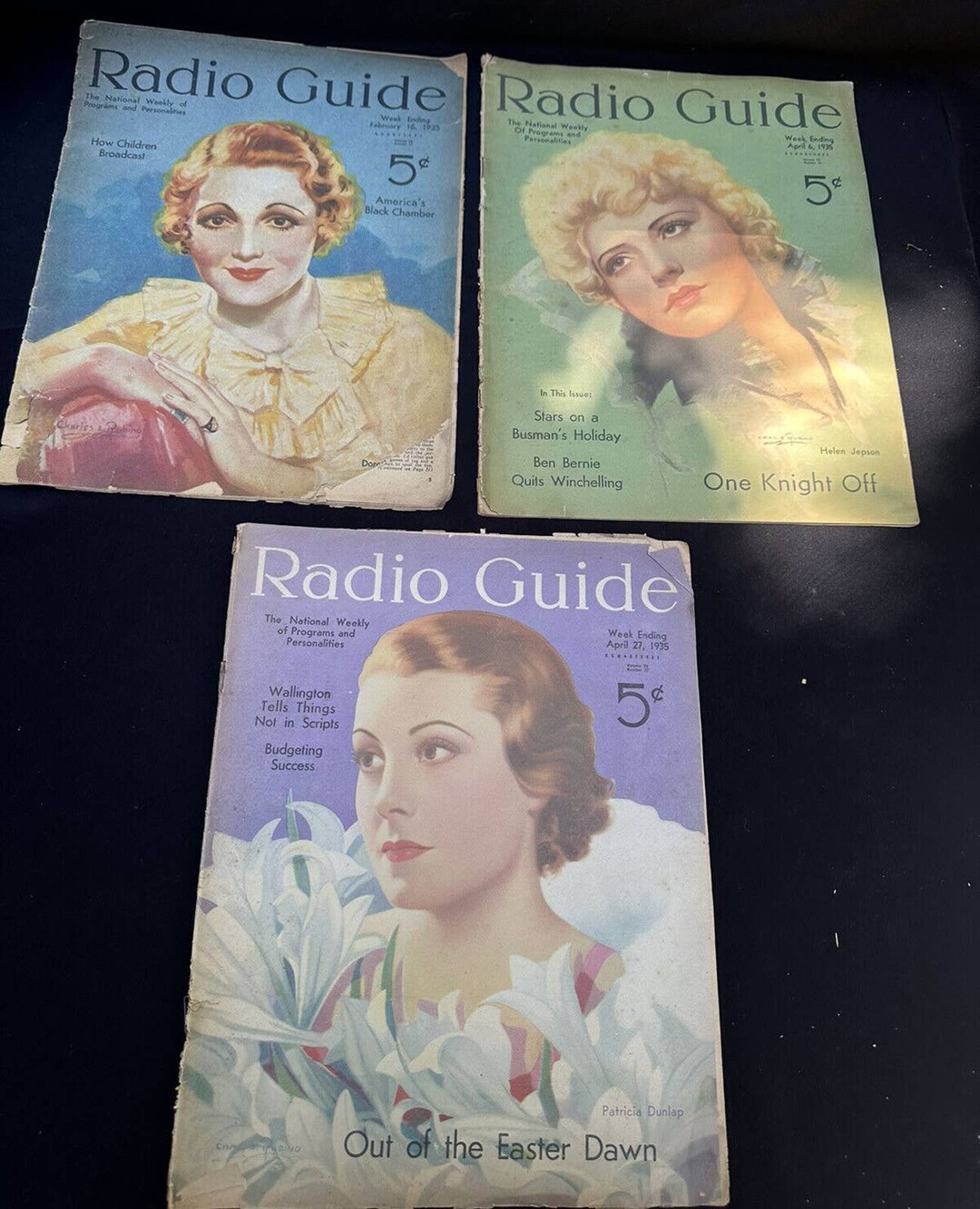 3 Rare Vintage Magazines : Radio Guide February April 1935 Weekly of ...