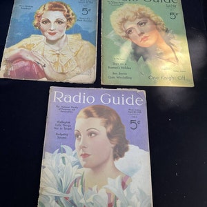 3 Rare Vintage Magazines : Radio Guide February April 1935 - Etsy