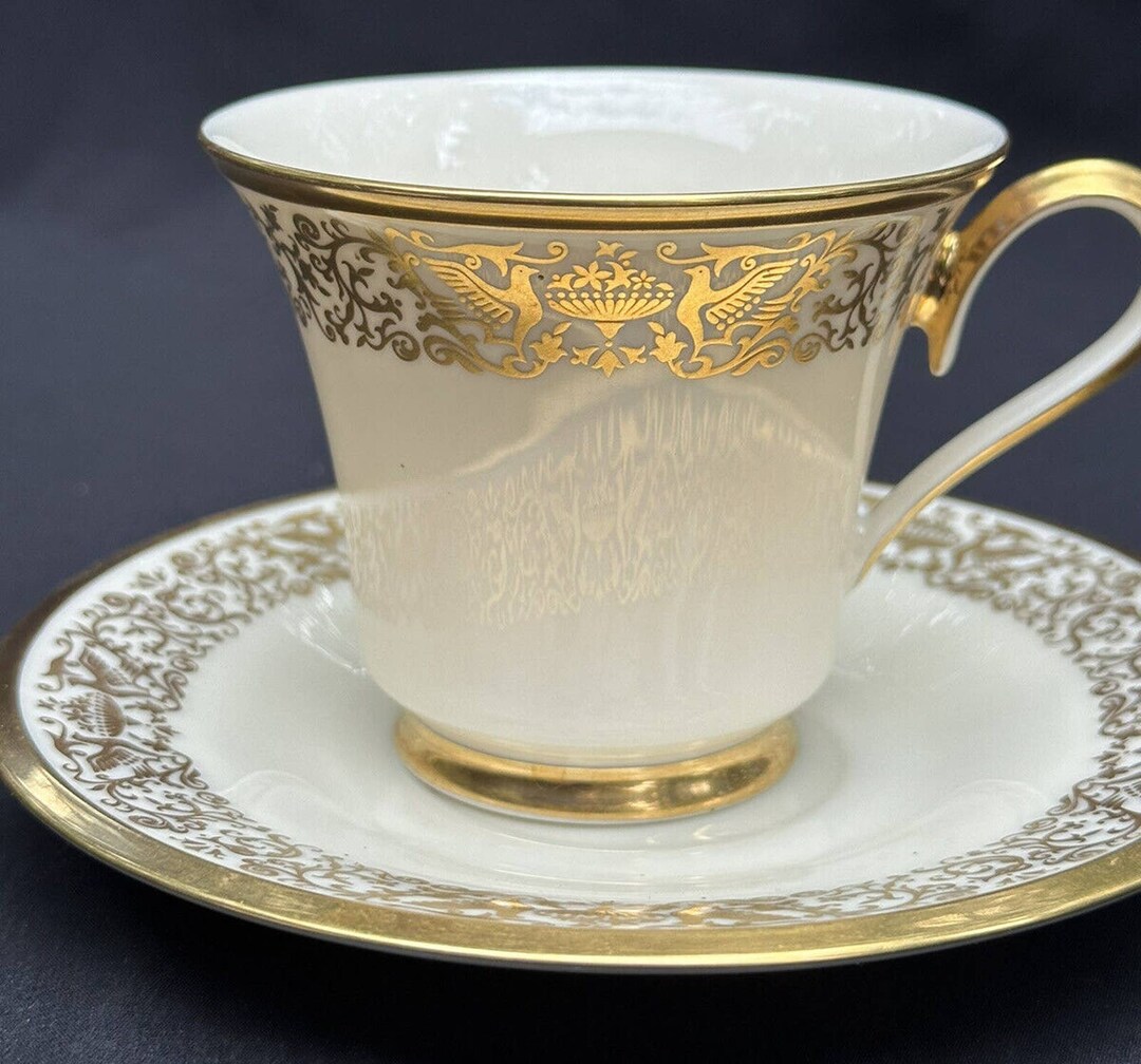 Lenox Tuscany Fine China Cup and Saucer Set Usa Made Birds Flowers ...